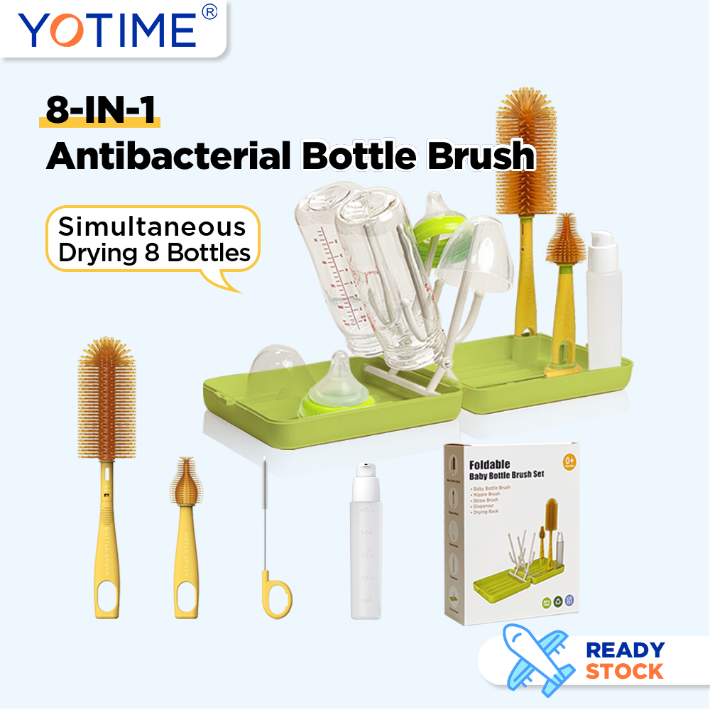 【24H】YOTIME 8in1 Berus Botol Perjalanan, Kit Pembersih Botol Perjalanan ...