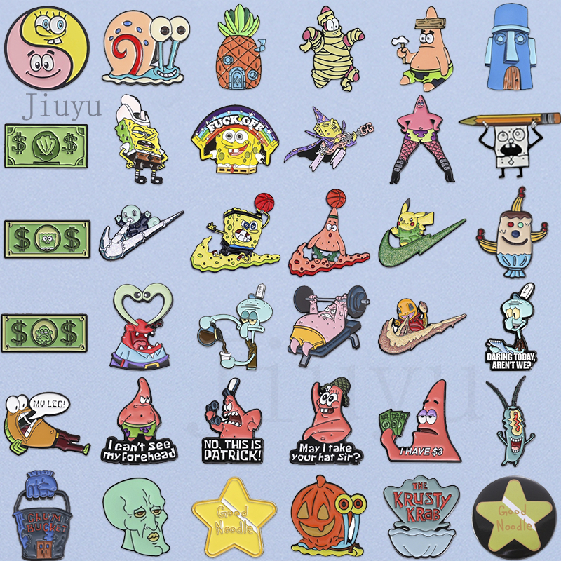 Q Funny Spongebob Patrick Star Enamel Pins Cartoon Cartoon SpongeBob ...