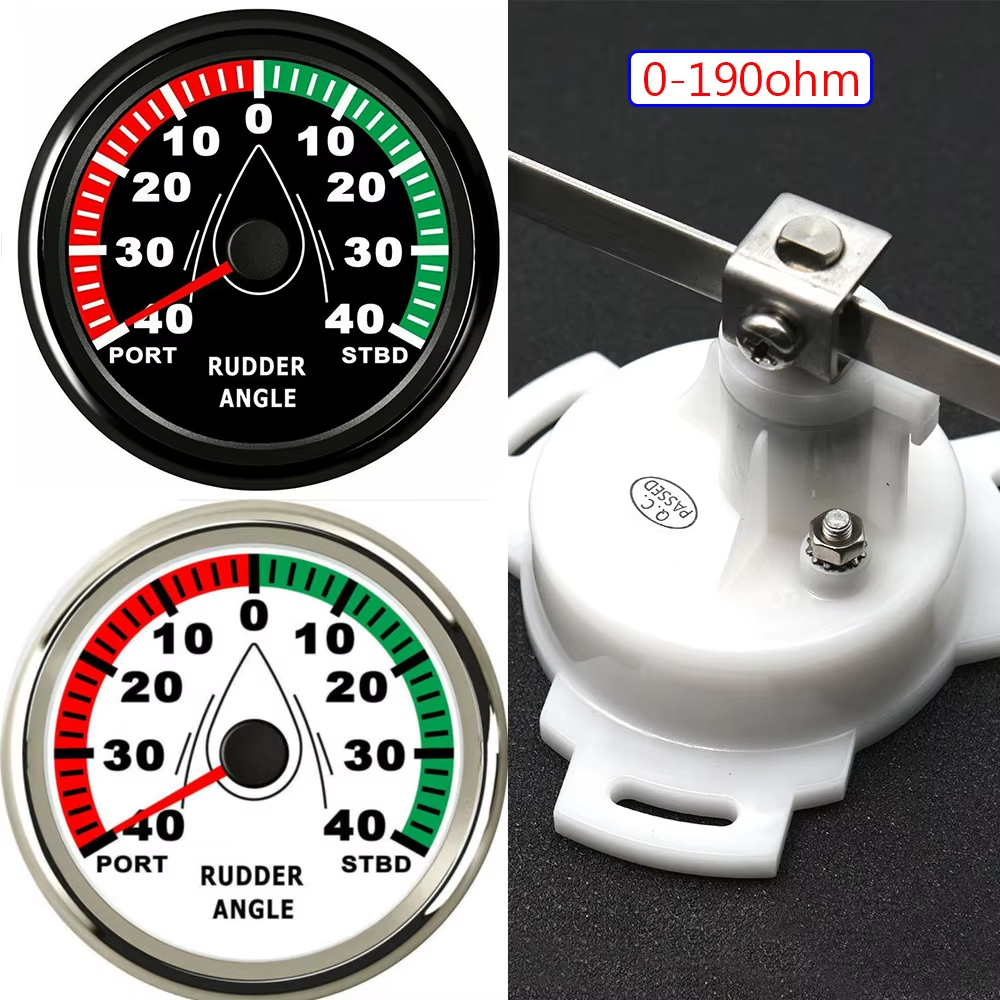 STBD-PORT Pack of 1 Rudder Angle Indicator with Sensor 85MM Gauge Sail ...
