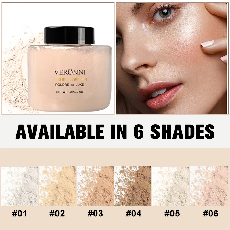 VERONNI Banana Shaped Loose Powder Can Reduce Pores and Fine Lines,With ...