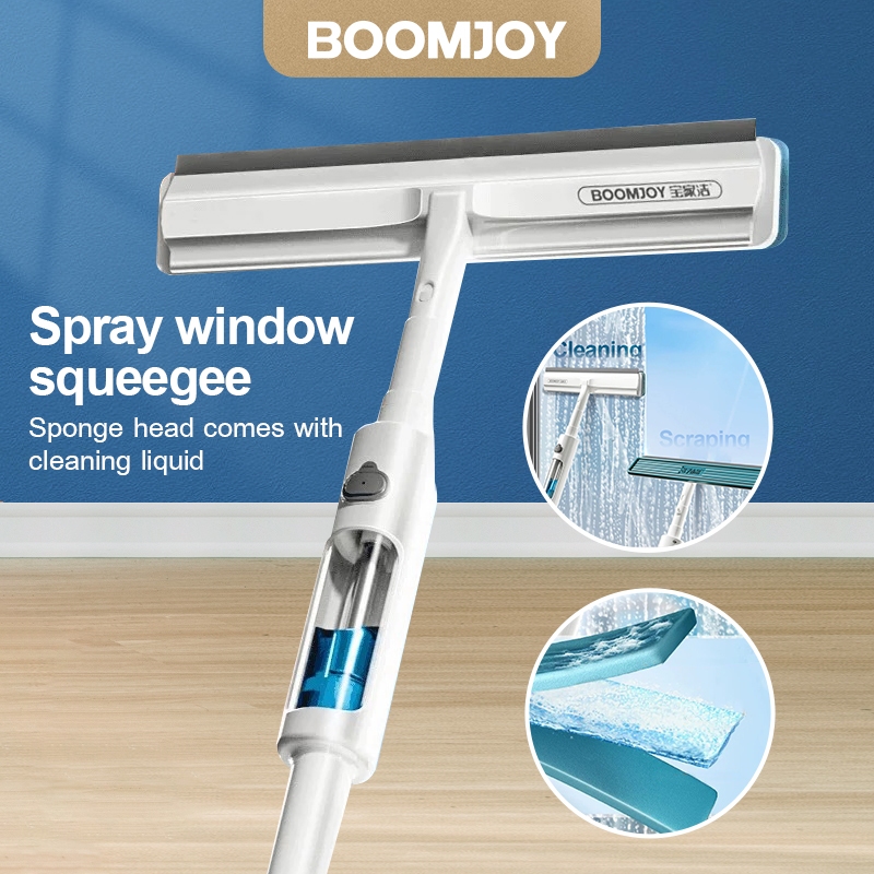 BOOMJOY Squeegee for Window Cleaning with Spray, 3-in-1 Double-Sided ...