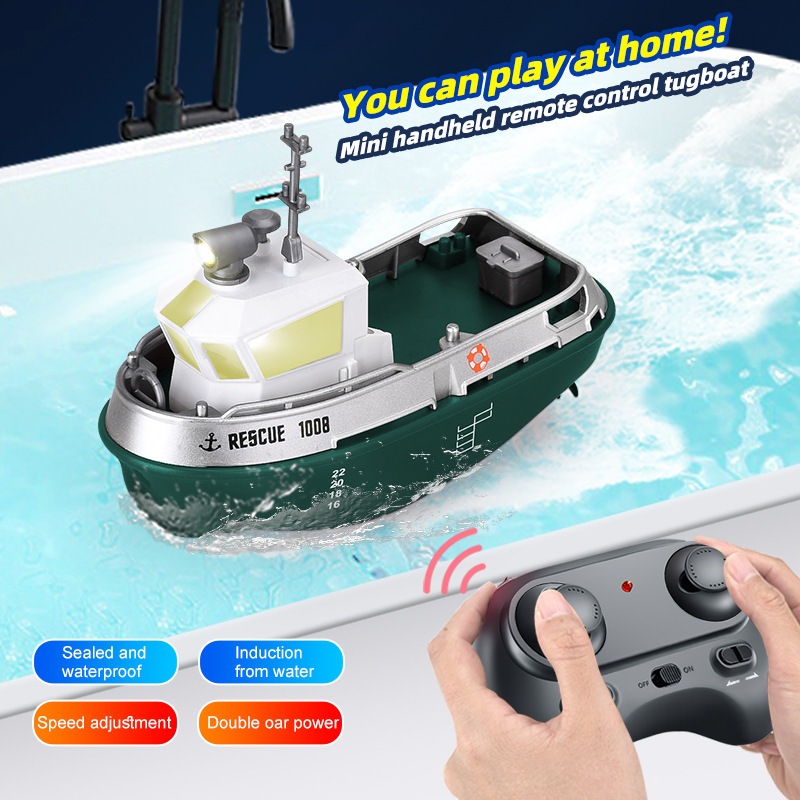 RC Tug Ship Boat Powerful Dual Motor 2.4G Radio Remote Control Boat ...