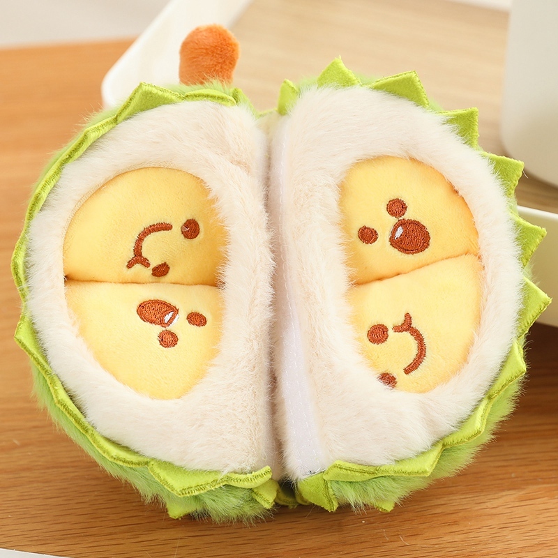 Durian Plush Toy Detachable Fruit Doll Soft Durian Pillow Cute Peeling ...