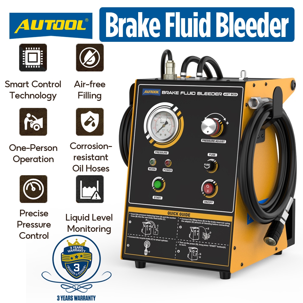 AUTOOL AST603 Brake Fluid Bleeder Adjustable Pulsating Oil Change Smart Brake Flush Machine Pure ...