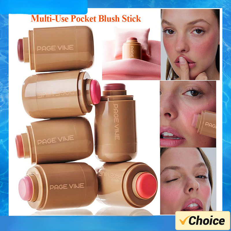 Pocket Blush Stick, Multipurpose Long Lasting Smooth Blush Stick, 3-in ...