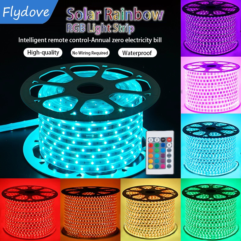Solar LED Light Strip 5-50m Outdoor Garden Light Exterior Wall Drip ...