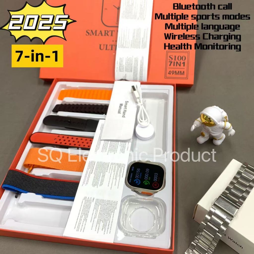 【Quick delivery】S100 smartwatch 49mm 4-in-1 set supports Bluetooth call ...