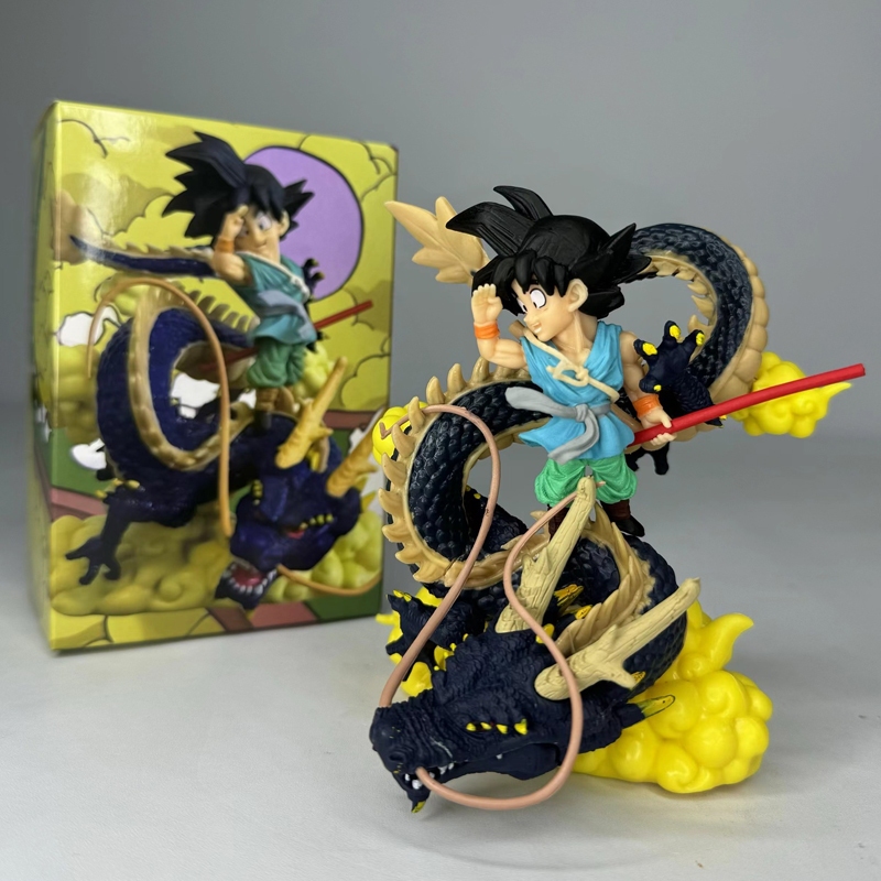 13cm Anime Dragon Ball GT Figure Goodbye Son Goku Shenron GK Statue PVC ...