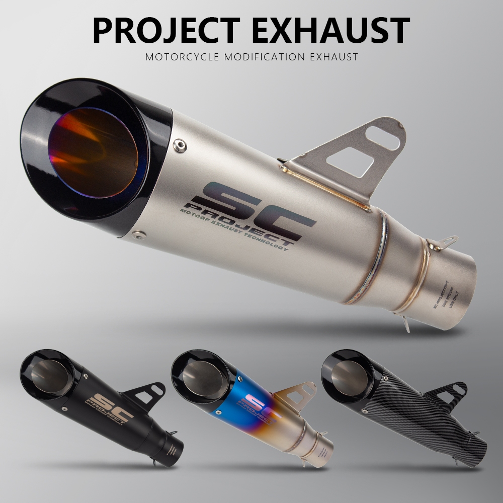 51MM Interface Universal Motorcycle Exhaust Tail Pipe SC Project S1 GP ...