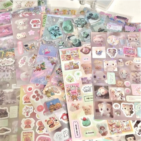 10Pcs Y2K PET Transparent Flash Film Sticker Scrapbooking Decor ...