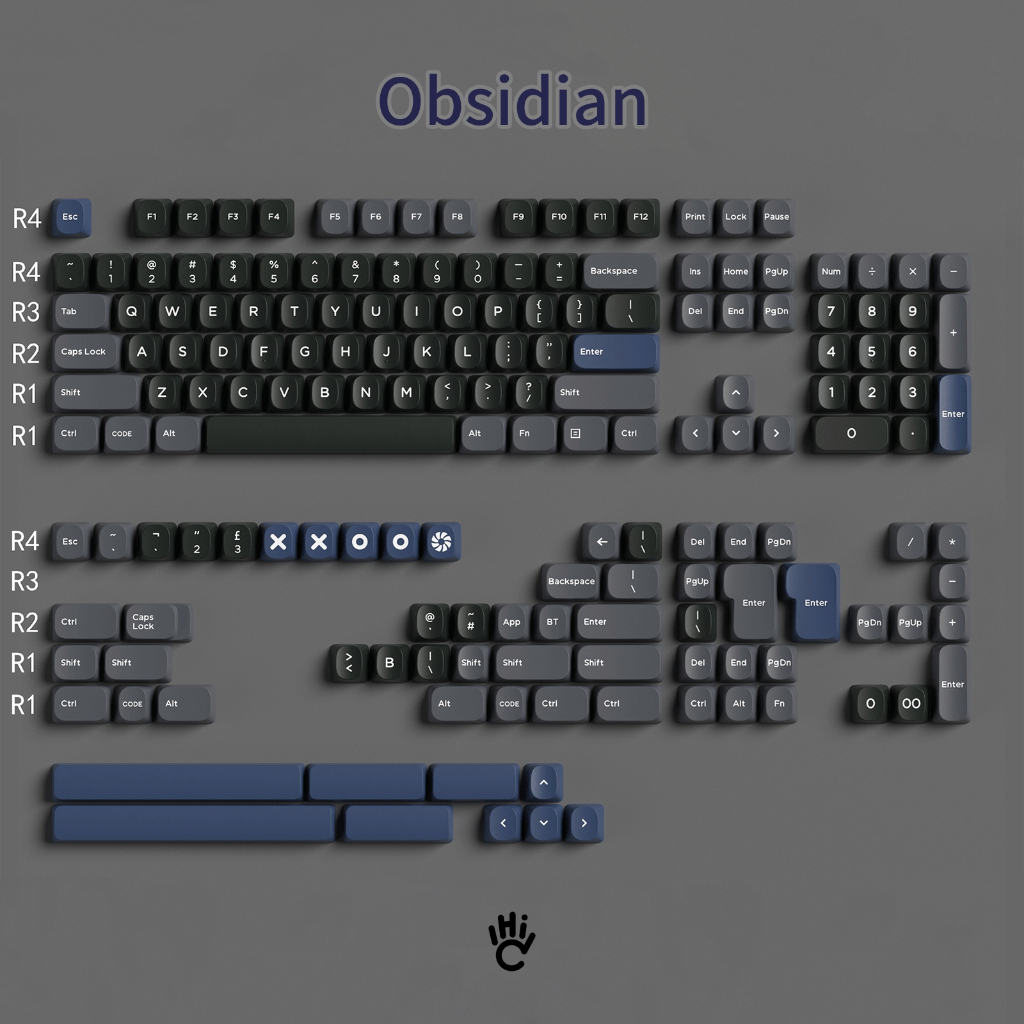 Obsidian Two-color Theme Keycaps 171keys YMK Profile Keycap Custom PBT ...