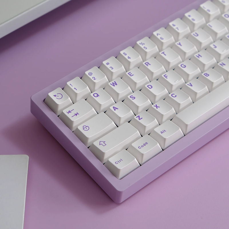 【ONLY KEYCAP】White Purple Keycap 121 Keys Cherry Profile ABS Double ...