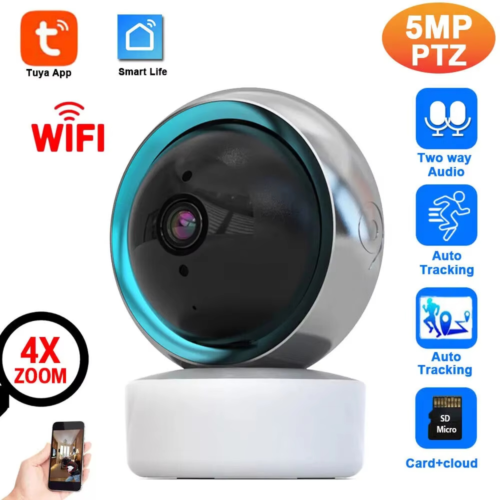 Tuya Smart Life 5MP Wifi PTZ IP Security Camera Indoor Auto Tracking ...