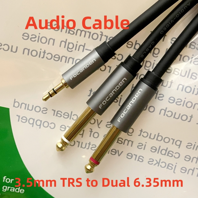 3.5 mm to 2 x 6.35 mm Cable 15ft 1/8 to 1/4 Stereo Cable 1/8 inch Male ...