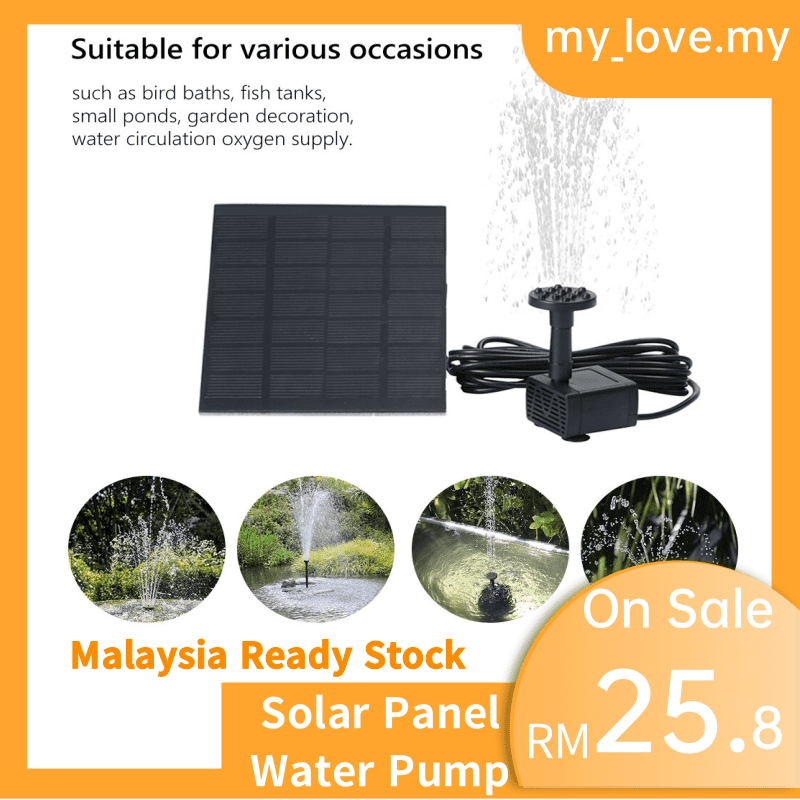 Mini Solar Panel Water Pump Fountain Garden Decoration Outdoor Bird ...