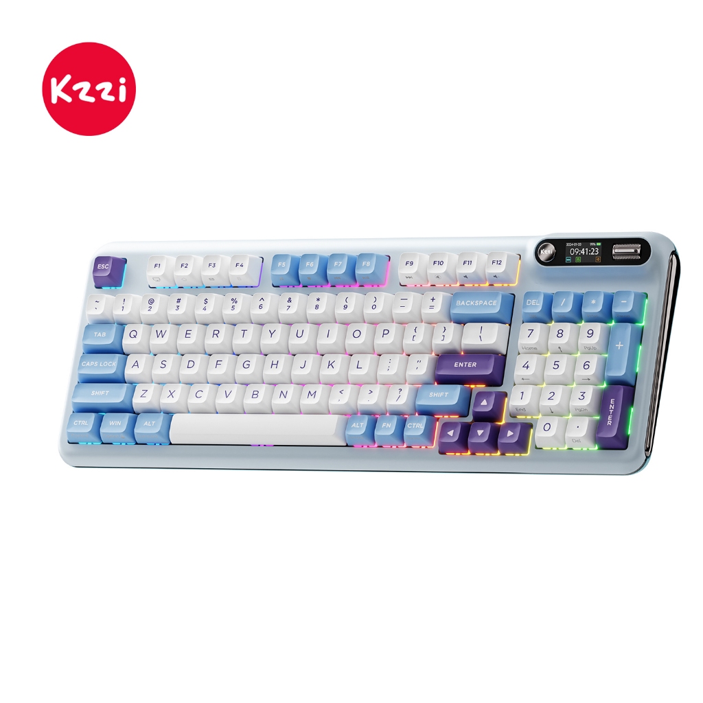 KZZI Z98 94 Keys Wireless Mechanical Keyboard with Smart Display & Knob ...