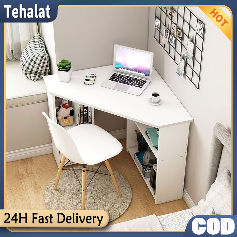 Simple Triangular Study Desk Corner Writing Desk Corner Corner Computer ...
