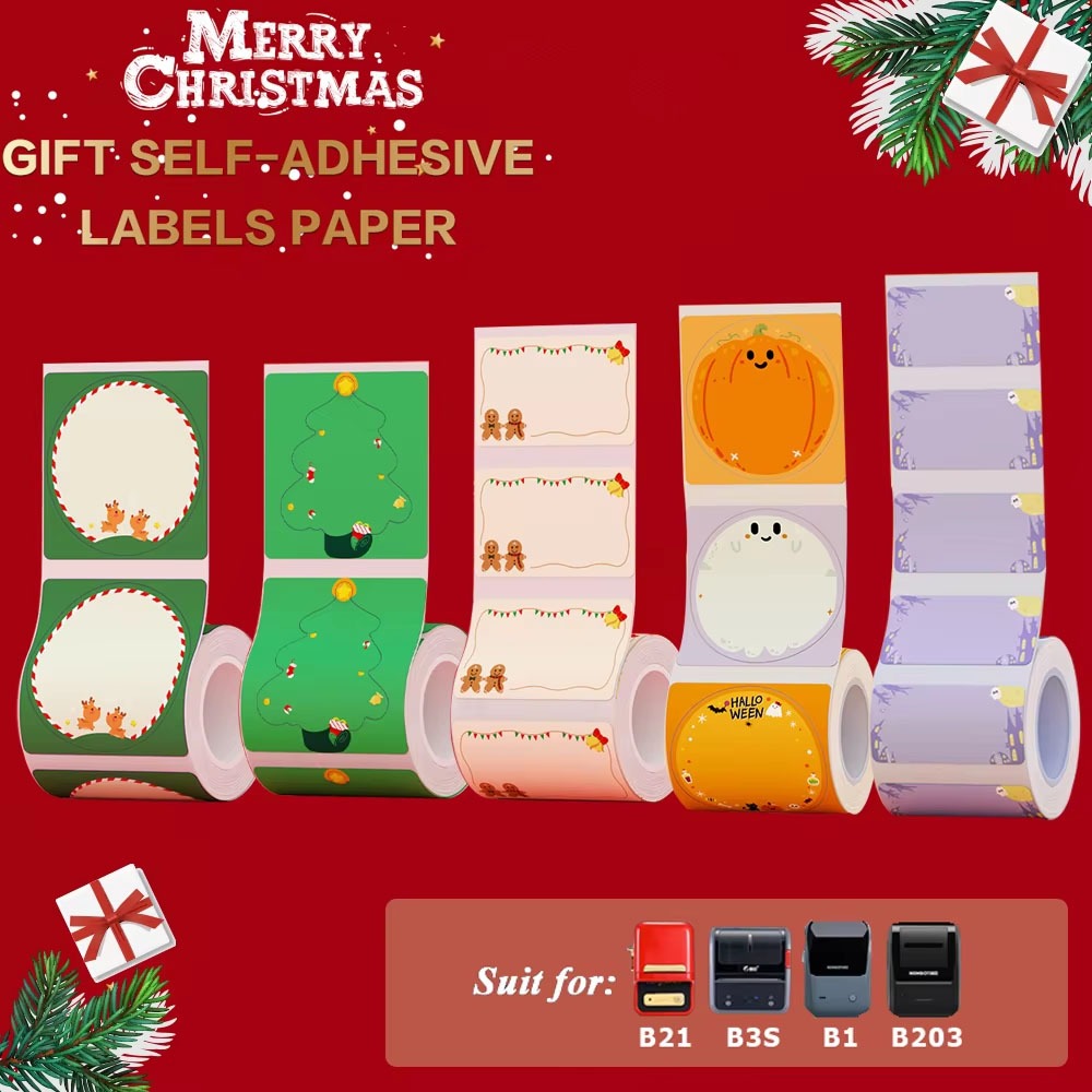Niimbot B21 MERRY Christmas Adhesive Label For B1 B3S B203 Gift Festival Decorative Paper Card ...