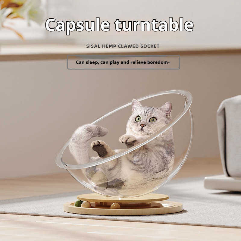 2in1 Space Capsule Cat Bed Cat Nest Bed Cat Bed Sleeping Cat Turntable ...