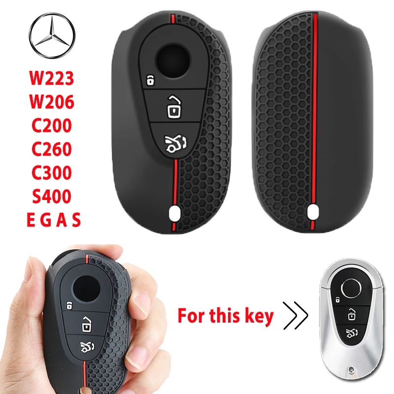 Silicone Car Remote Key Cover Case 3 Button For Mercedes-Benz W223 W206 ...