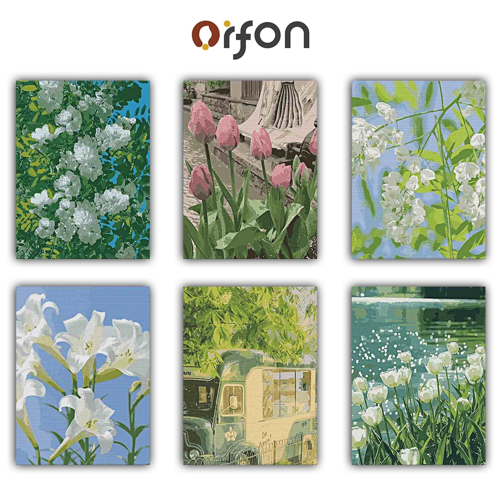 【ORFON】40×50cm canvas painting/paint by number/flowers and plants/diy painting/living room ...