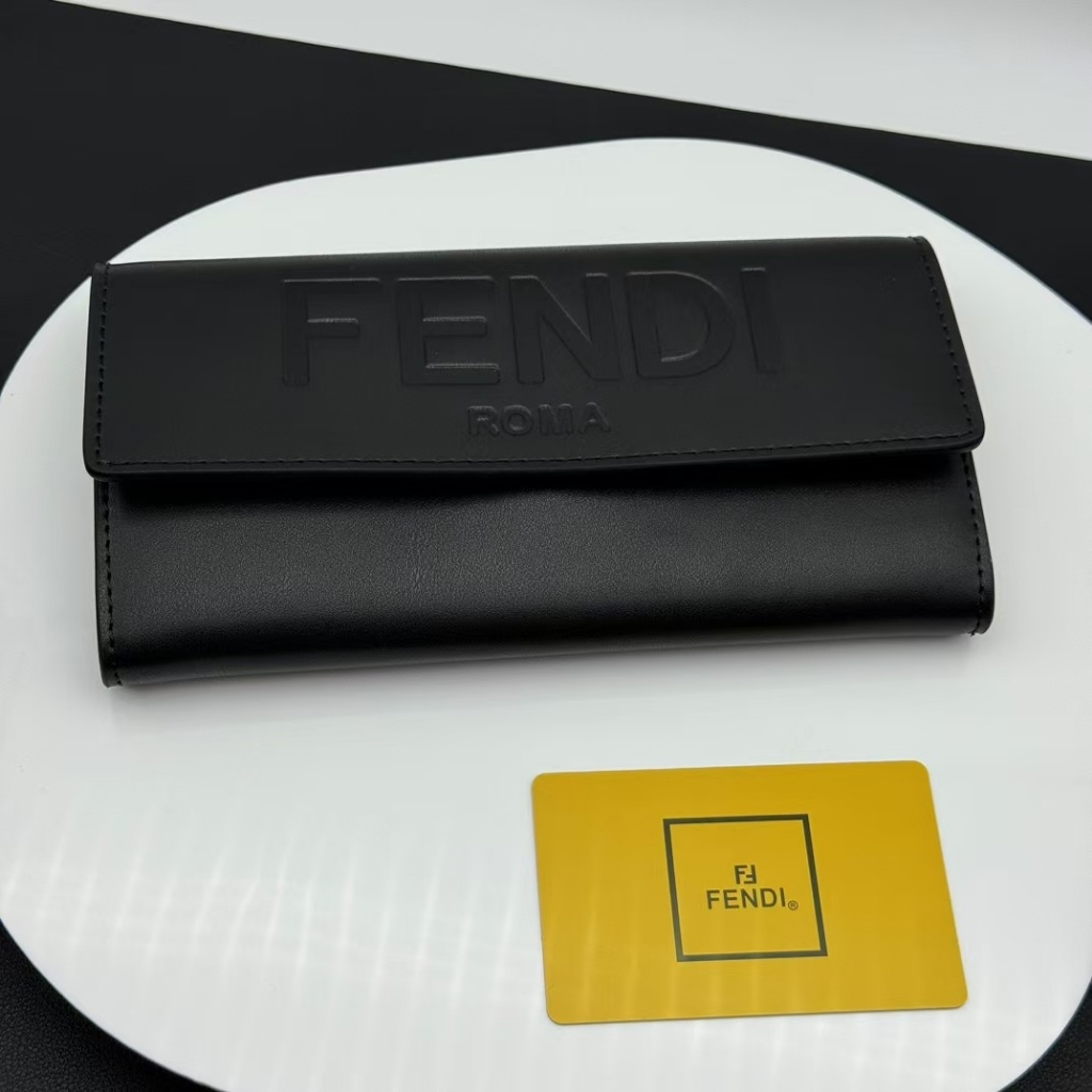 [Original Authentic with Packaging Box] FENDI Long Flip Wallet Genuine ...