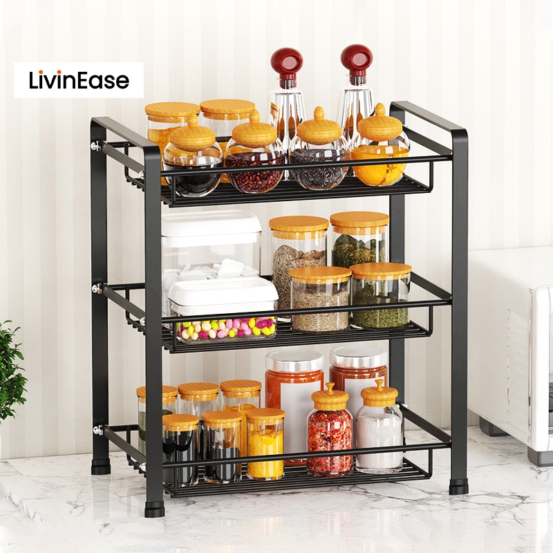 SimpleJoy 2/3 Tiers Kitchen Spice Rack Condiment Rack Kitchen Rack ...