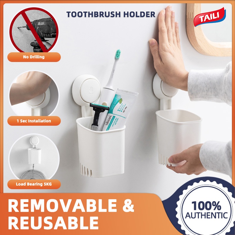 TAILI Suction Cup Toothbrush Razor Toothpaste Holder No Drilling ...