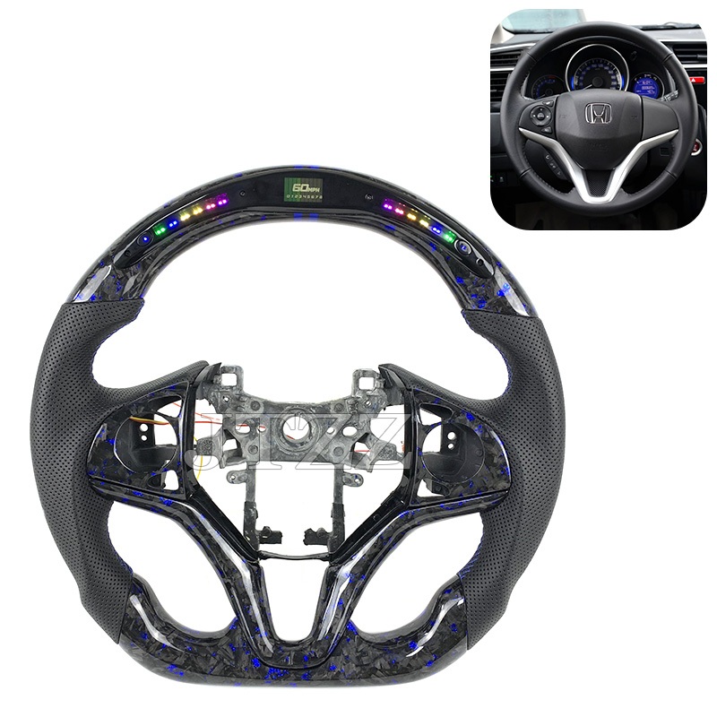 For Honda Fit GK5 LED Display Forged Carbon Fiber Steering Wheel 2014 ...