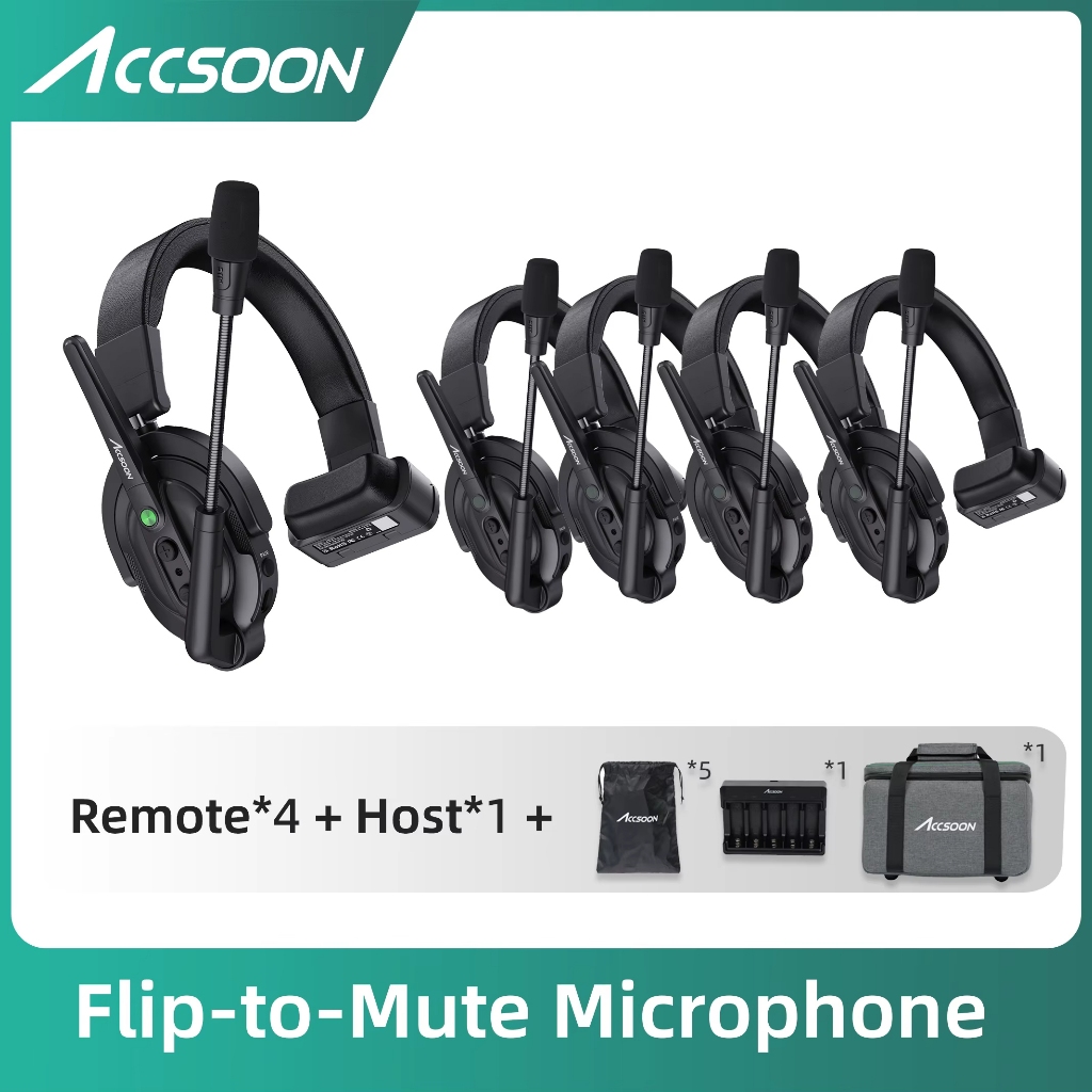 Accsoon CoMo Wireless headset Intercom System 400m Range Noise ...