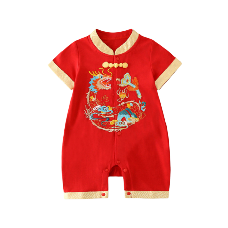 New Year Baby Cheongsam Romper Newborn Boy Girl Clothes Infant Jumsuit ...