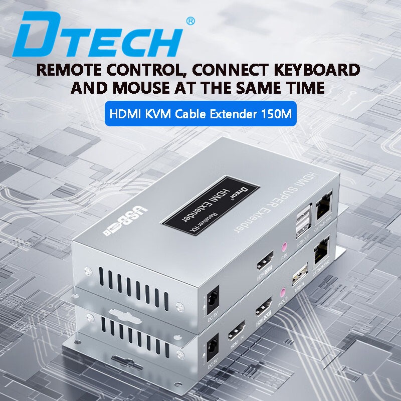 Dtech HDMI KVM Extender 150m Single Network Cable HDMI to RJ45 Network ...
