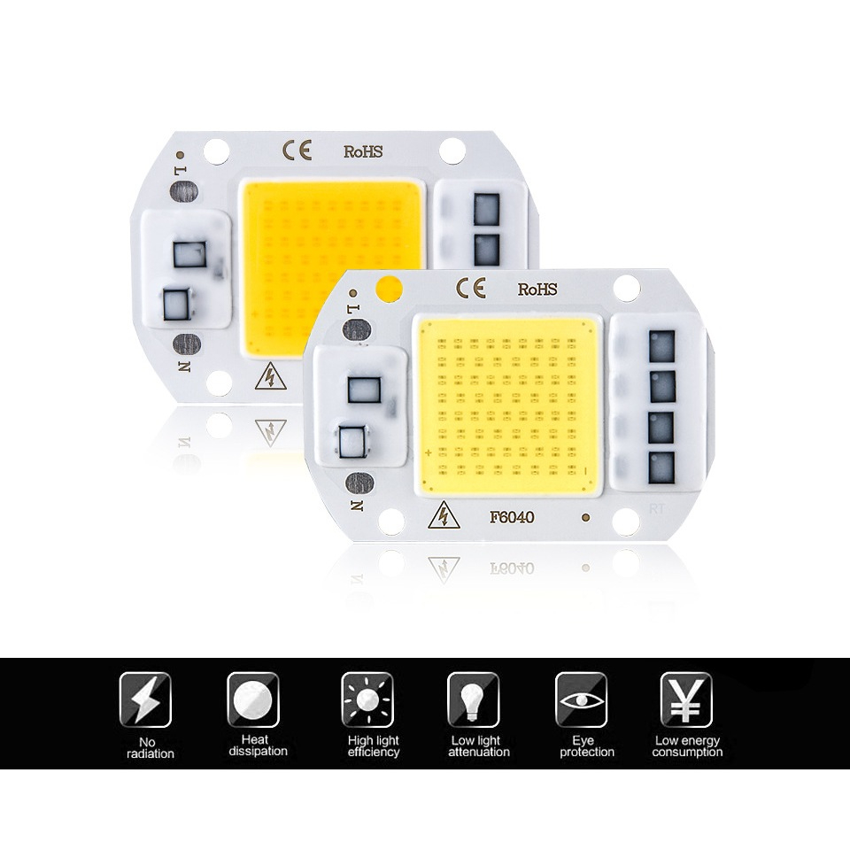 220V LED Chip COB lamp 20W 30W 50W 220V IP65 Smart IC No Need Driver ...