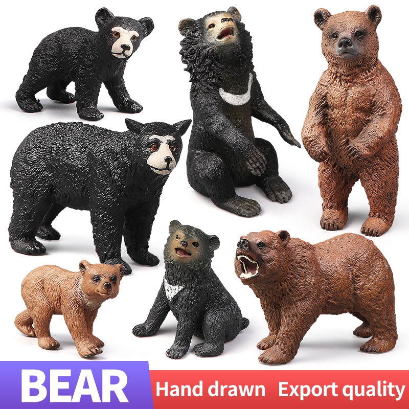 Bear Figurines, Realistic Forest Animals Model Bear Family Figures Toy ...