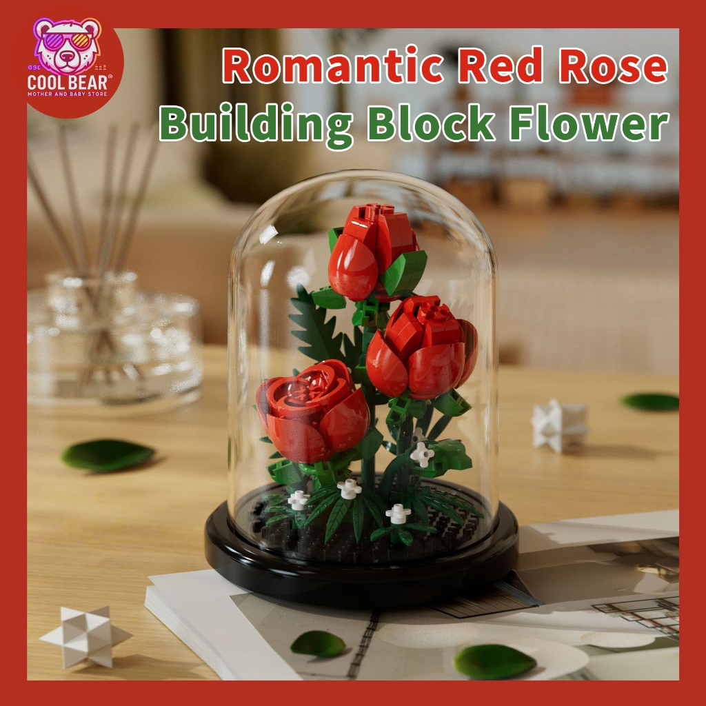 Building Blocks Flower DIY Puzzle Gift Building Blocks Flowers Potted ...