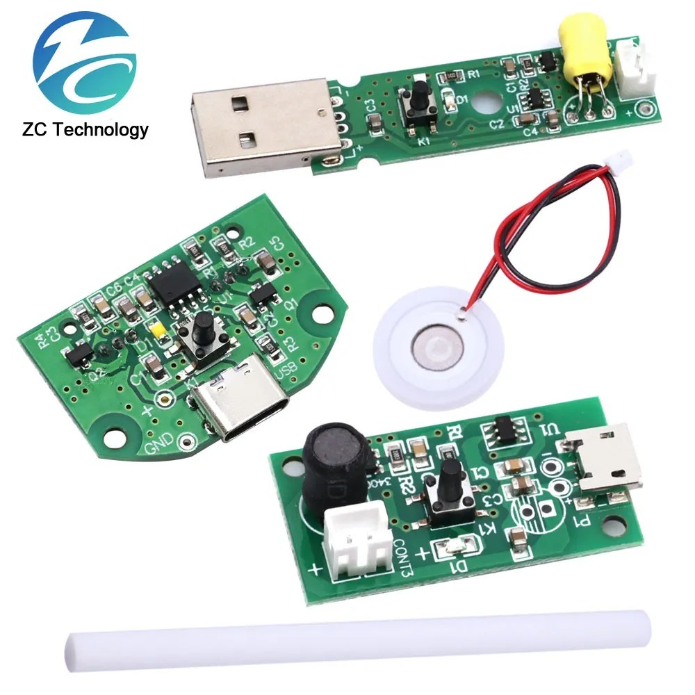 USB Mini Humidifier DIY Kits Mist Maker and Driver Circuit Board Fogger ...