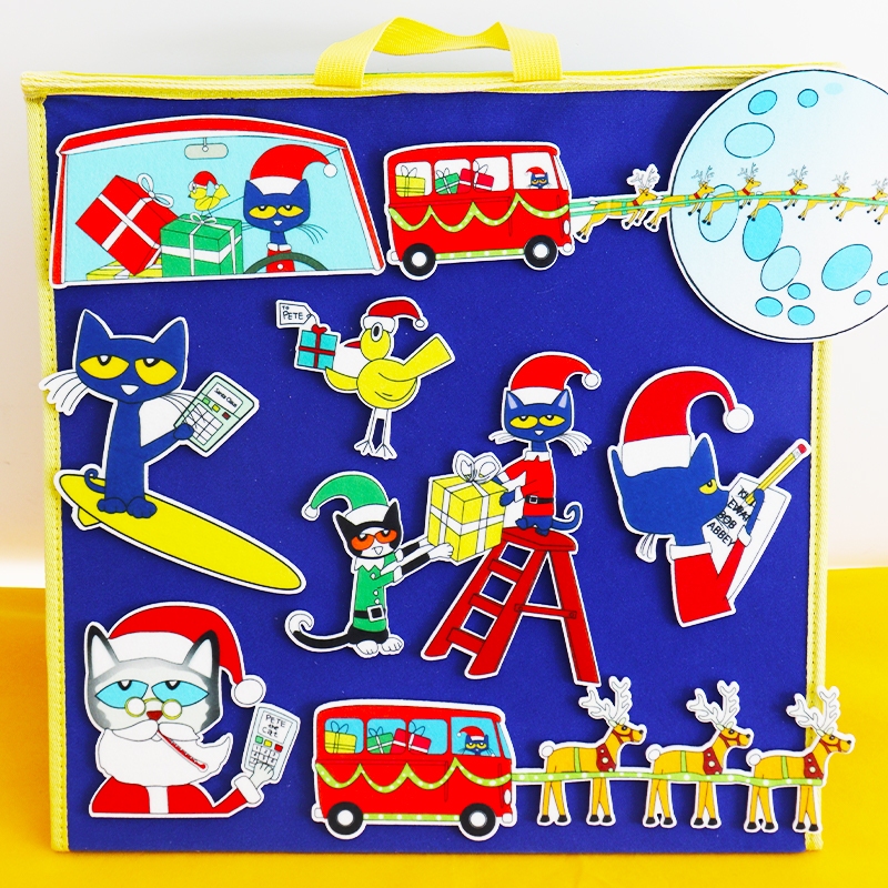 《Pete the Cat Saves Christmas》Kindergarten DIY Non-woven Montessori ...