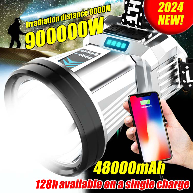 【128 hours of continuous use】lampu suluh kepala led headlight lampu ...