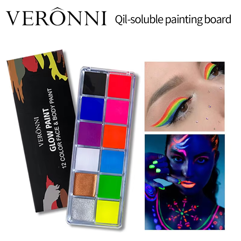 VERONNI Blacklight UV Glow Paint 12 Colors Fluorescent Oil Face Body ...