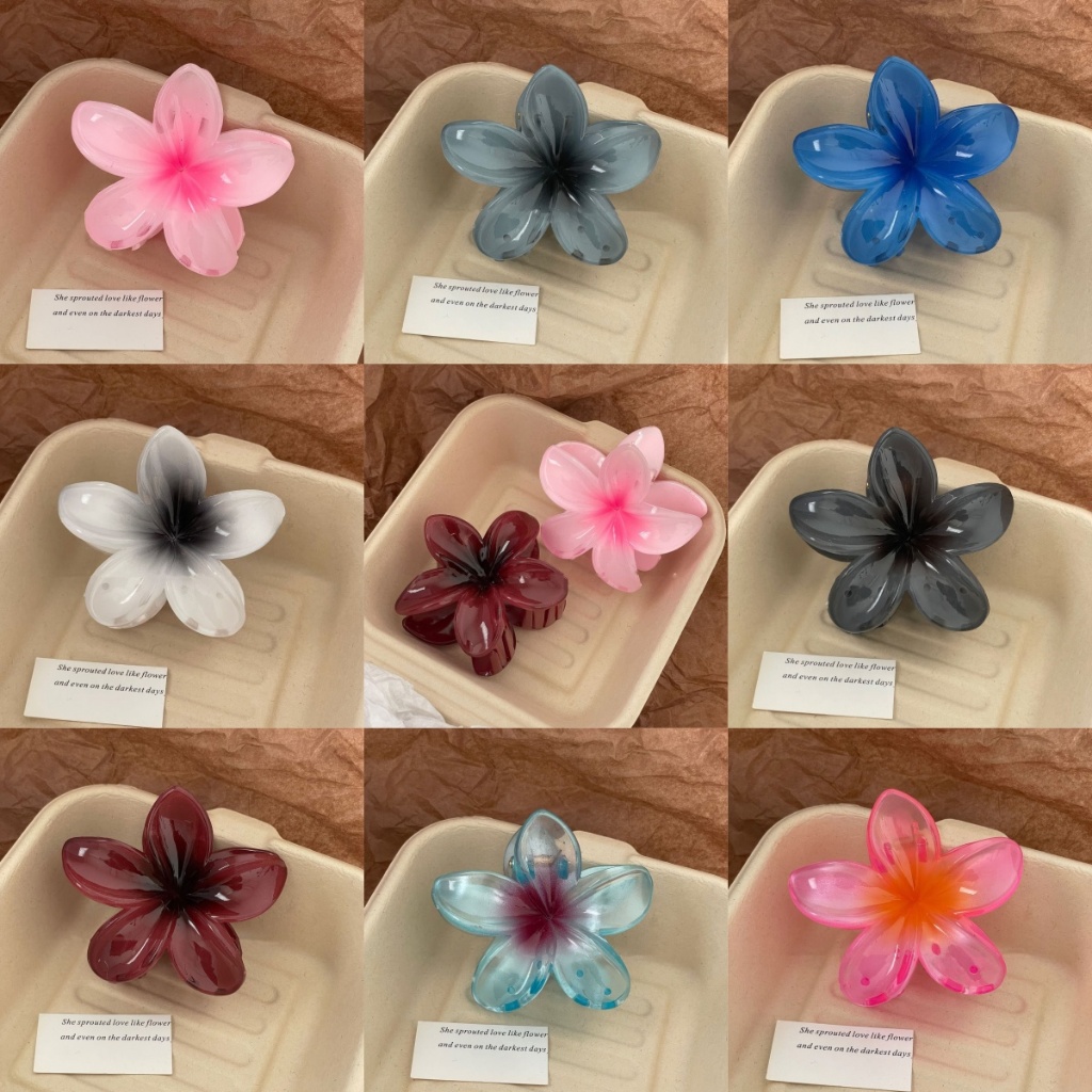 Gradient Hawaiian Plumeria Hair Clip Flower Ladies New Beach Holiday ...
