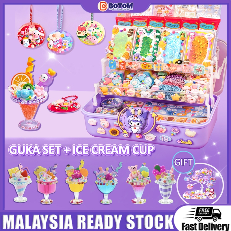 BOTOM 1008PCS Guka Keychain Set Murah DIY Cream Gum Guka Ice Cream Cup ...