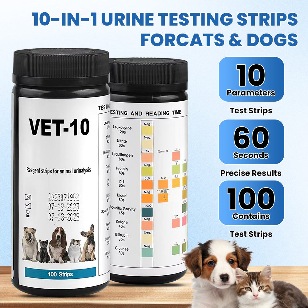 10Sen Veterinary Urinalysis Test Strips VET-10 （用于W-200B-Vet/W-600-VET ...