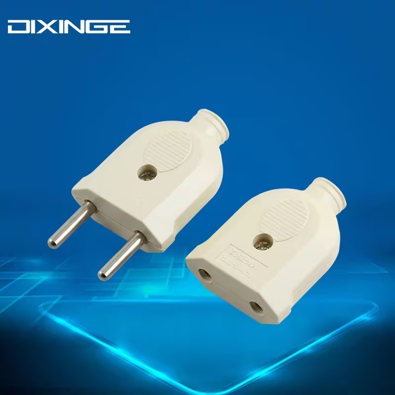 European style two pole power plug, European standard two round foot ...
