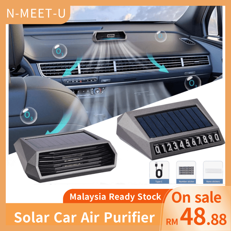 Solar Car Air Purifier Air Humidifier 360 ° Air Cleaner Anion Ionizer ...