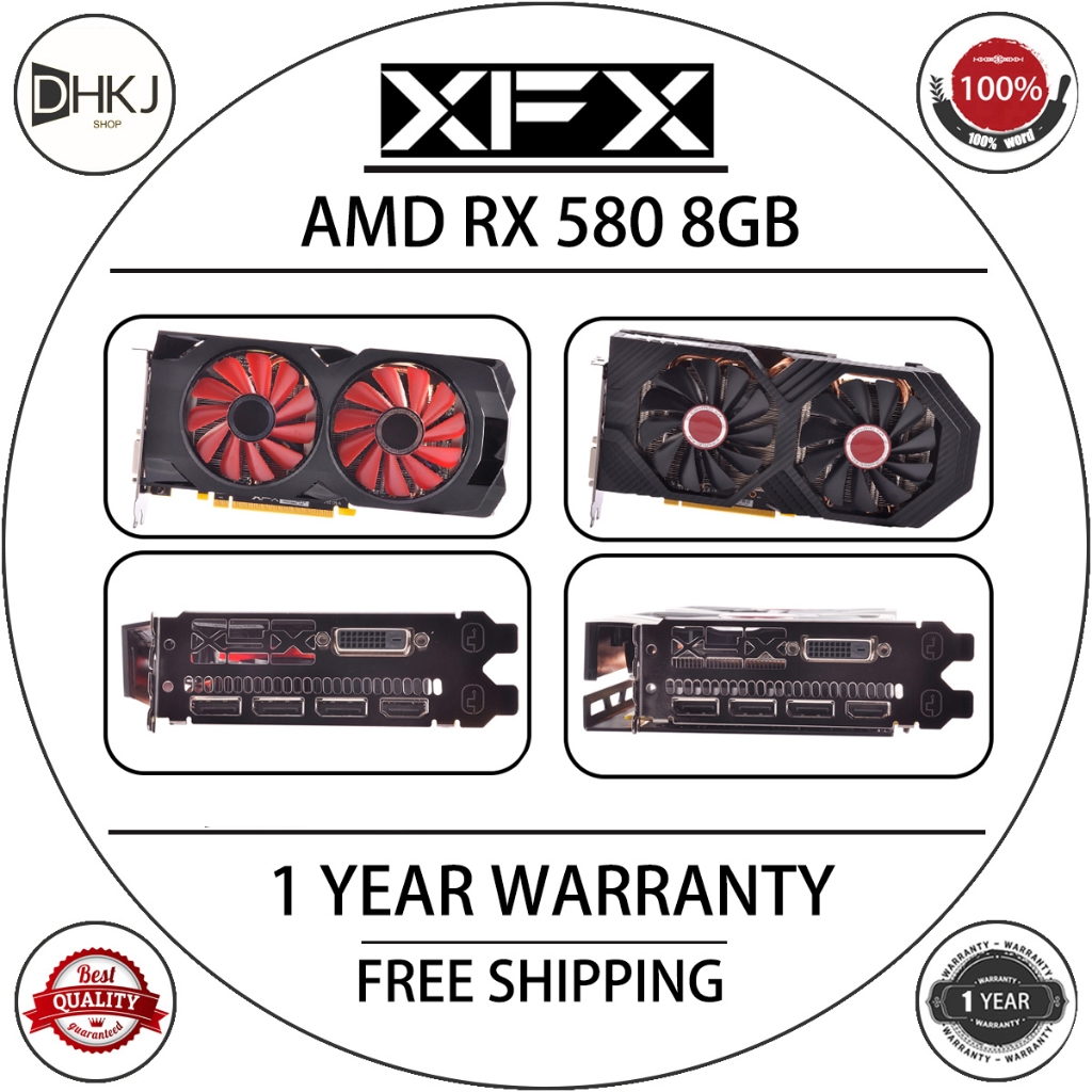 USED XFX AMD RX 580 8GB RX 580 4GB Graphics Cards GDDR5 256bit Gaming ...