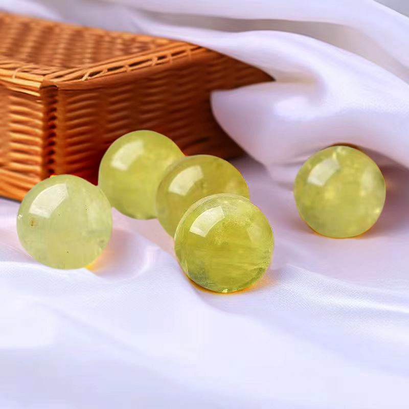 Citrine Ball Natural Stone Sphere Authentic Lucky Stone Enhance Wealth ...