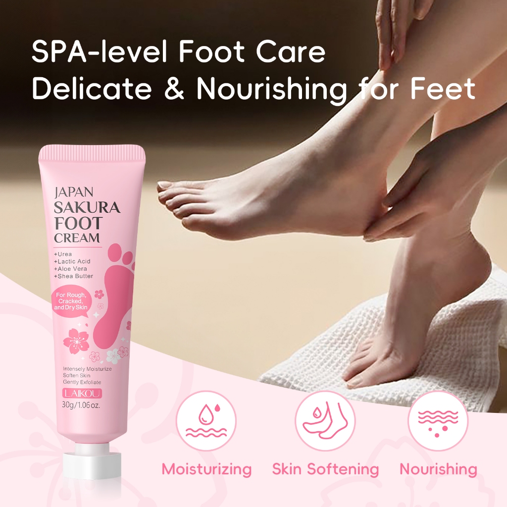 LAIKOU Sakura Foot Cream For Dry Rough Cracked Feet & Heels Deep ...