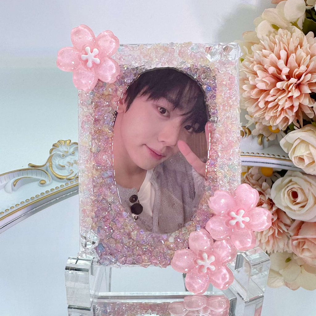 Sakura Pink Crystal Card Holder Small Photocard Kpop Idol Merchandise ...