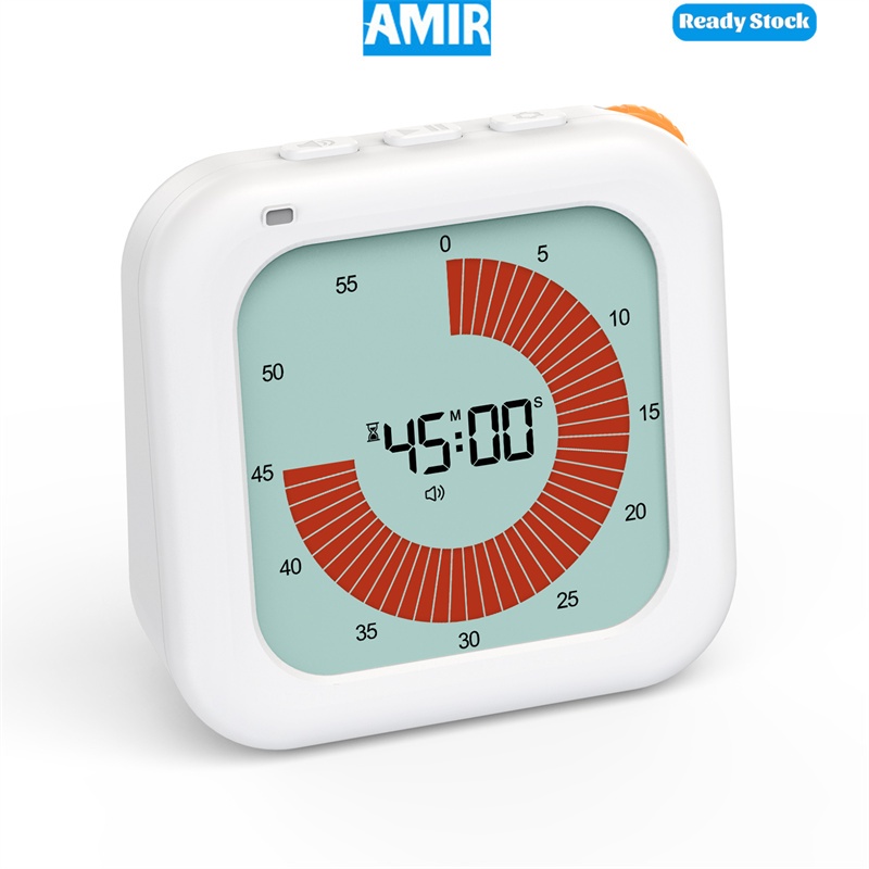 AMIR Visual Timer for Kids, 3 Alarm Modes, Silent Digital Timer with 60 ...