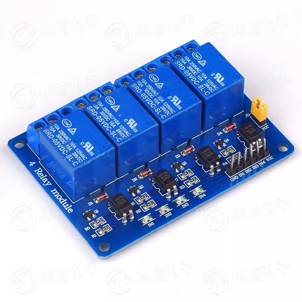 4-way Relay Module 5v Blueboard Optocoupler Isolation Side Pin Header ...